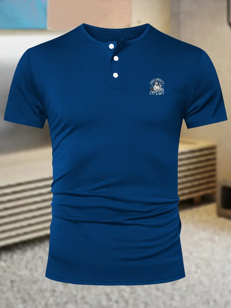 Plus Size Mens Man Pattern Henley Shirt Casual Breathable Temu Portugal