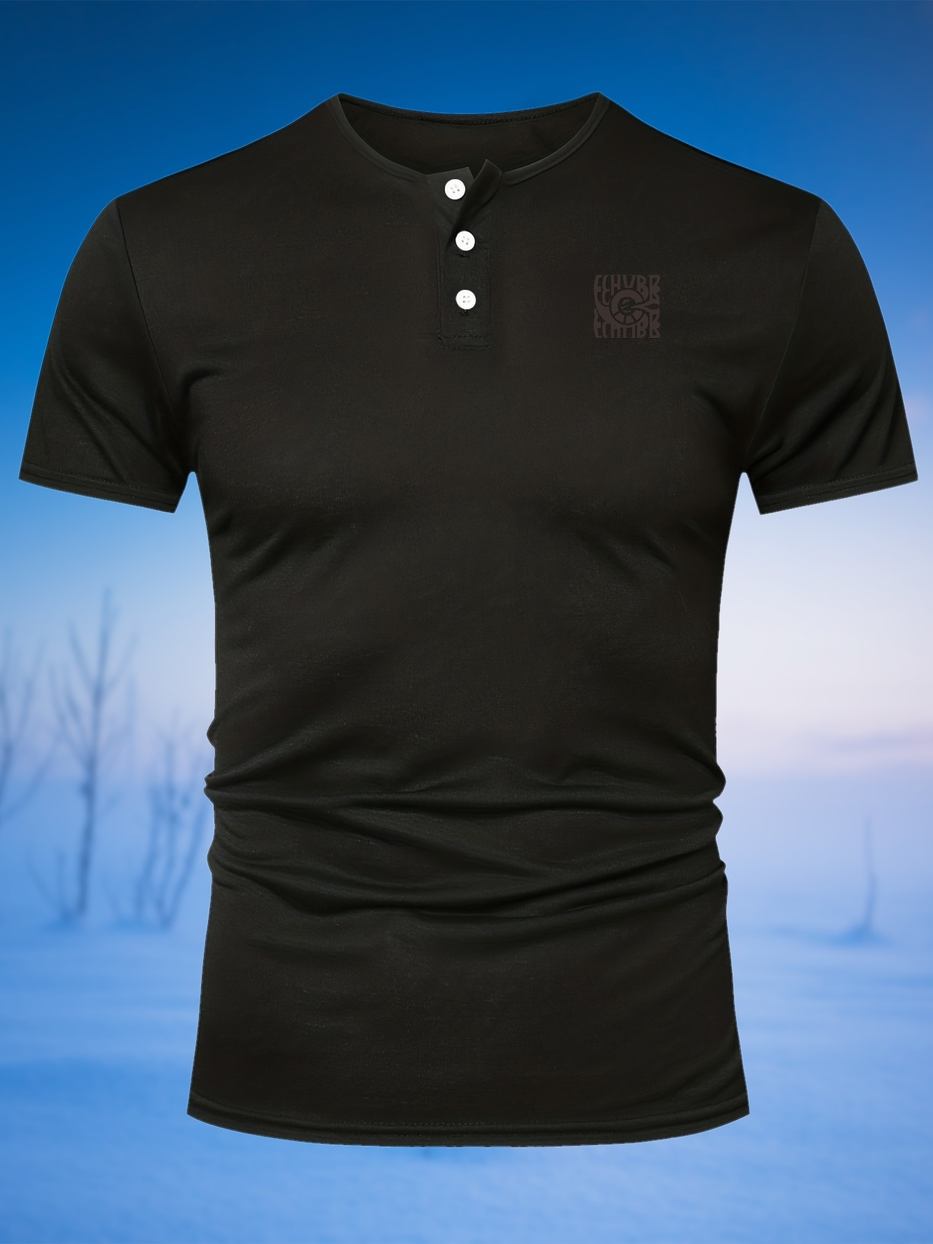 Plus Size Trendy Letter Print Men's Solid Henley Shirts - Temu Canada