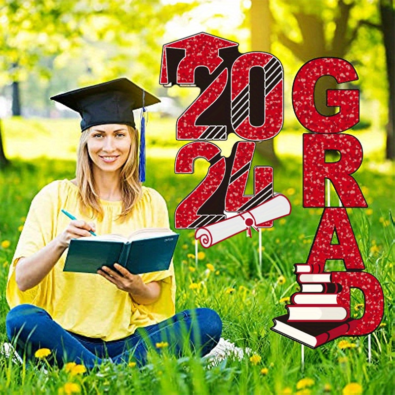 2024 grad yard signs sparkling graduation party waterproof lawn ...