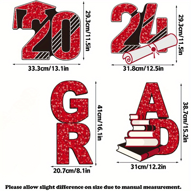 2024 Grad Yard Signs Sparkling Graduation Party Waterproof Lawn ...