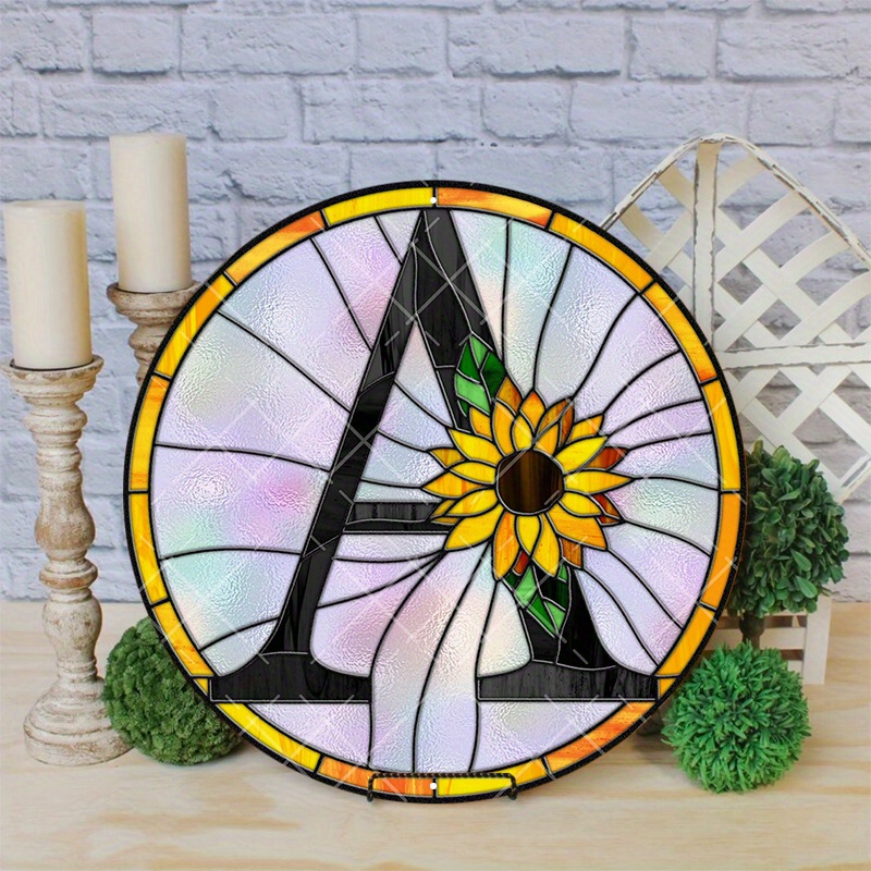 Aluminum Metal Sign Monogram Faux Stained - Temu Australia