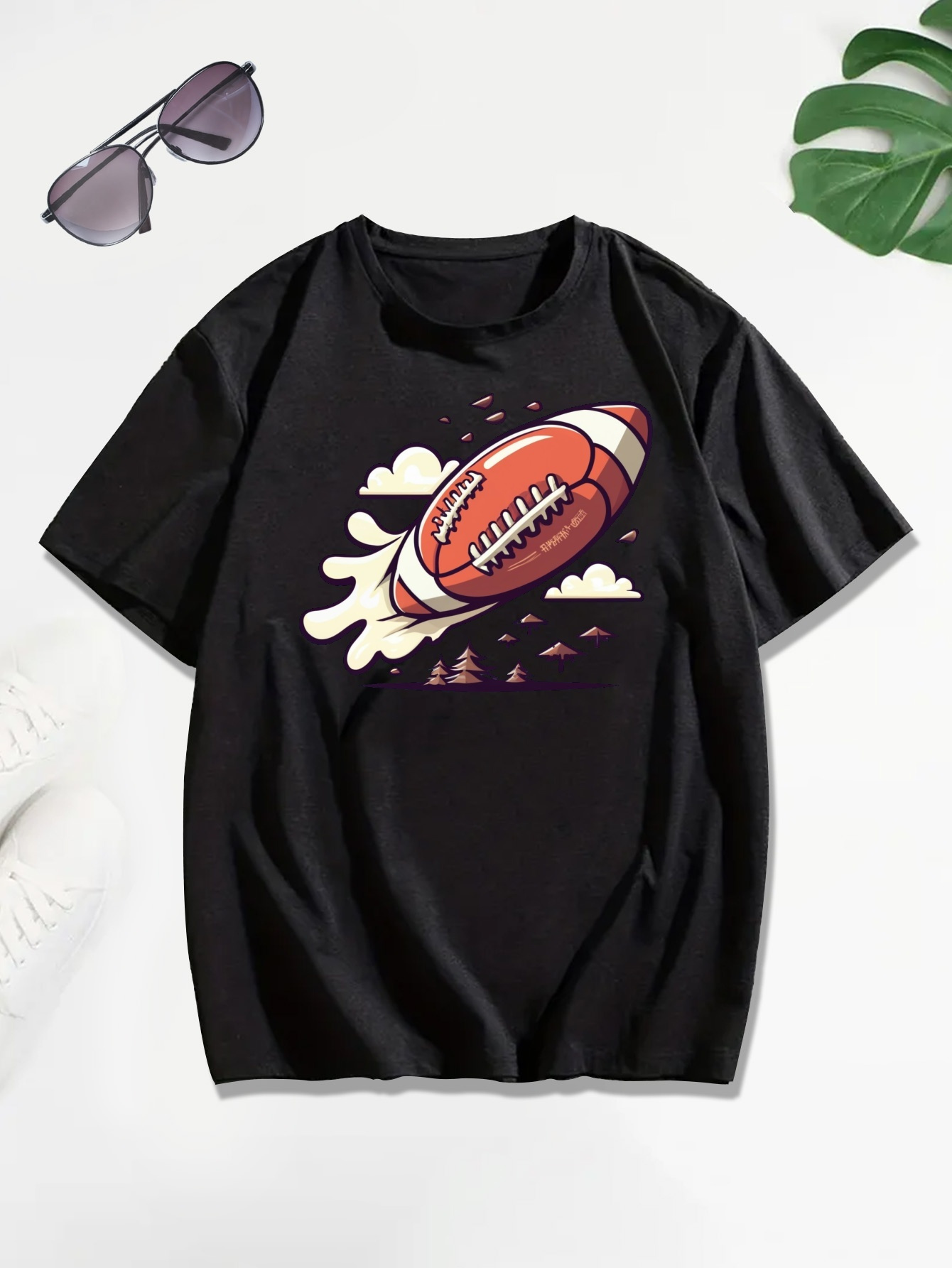 Rugby Print Tees Men Casual Crew Neck Short Sleeve T shirt - Temu ...