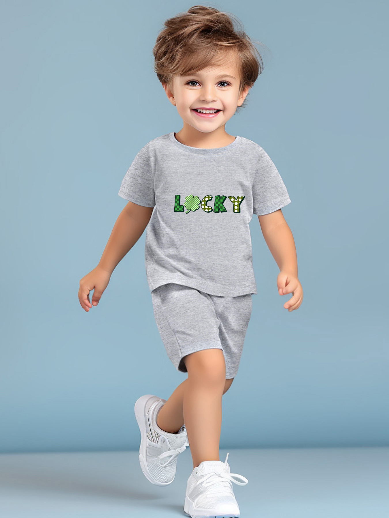 Short sleeve Outfit Boy s Lucky Letter Print St Patrick s - Temu Australia