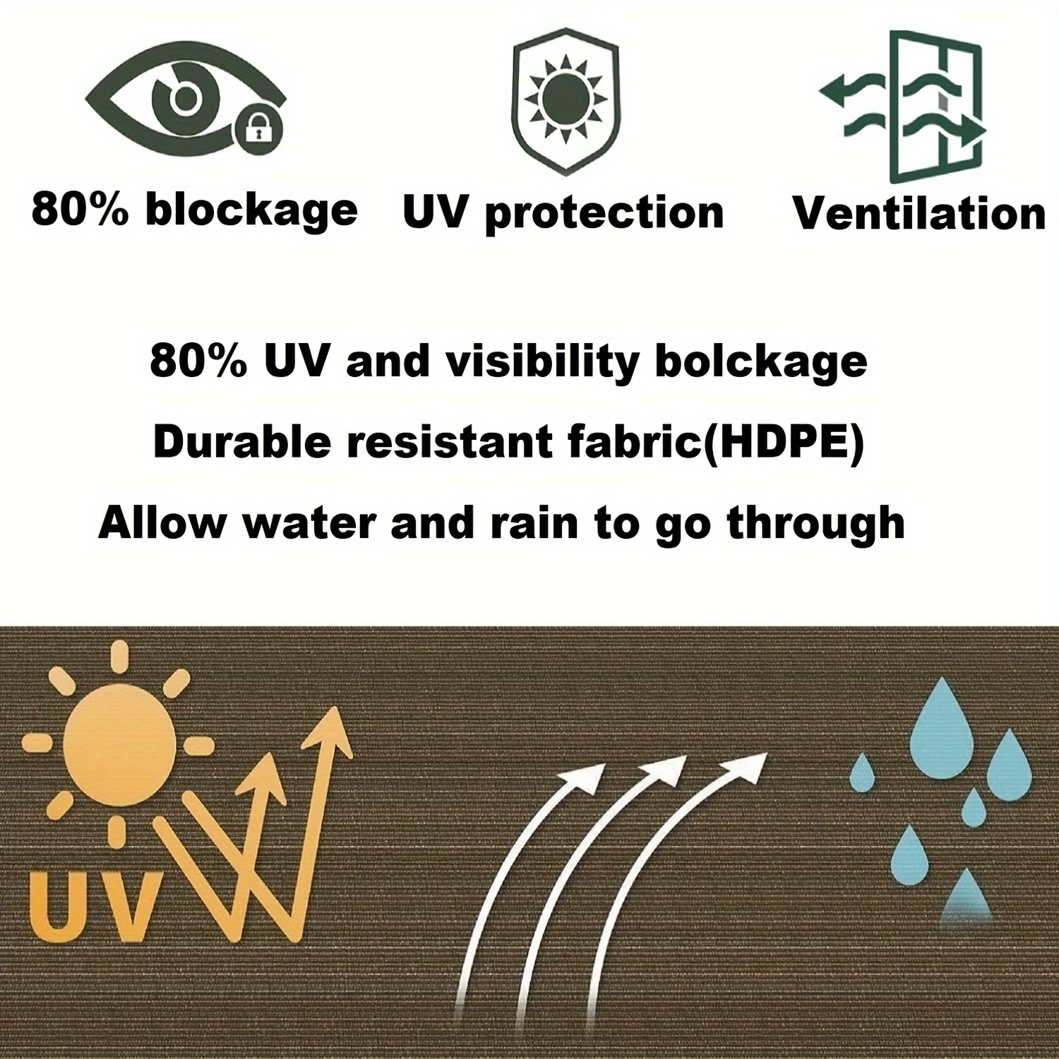 Outdoor Shade Sail Sun Shade Cloth Wind Blocker Privacy - Temu