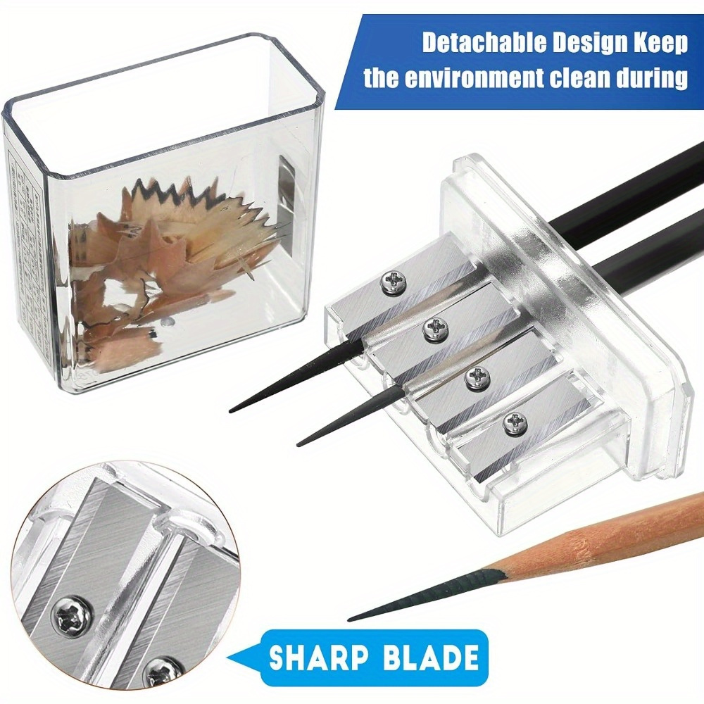 1pc 2pcs Carpenter Long Point Manual Pencil Sharpener With Plastic Lid ...