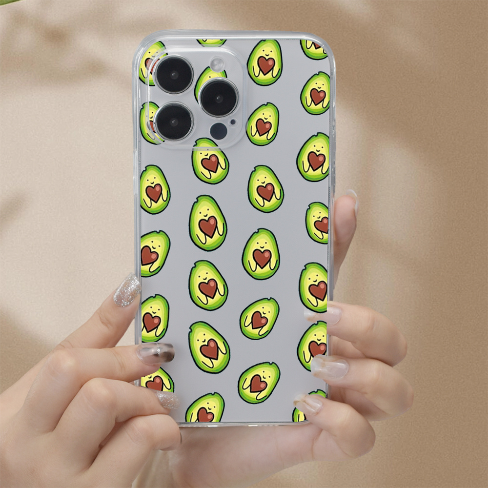 Funny Cartoon Love Avocado Print Phone Case Iphone - Temu Portugal