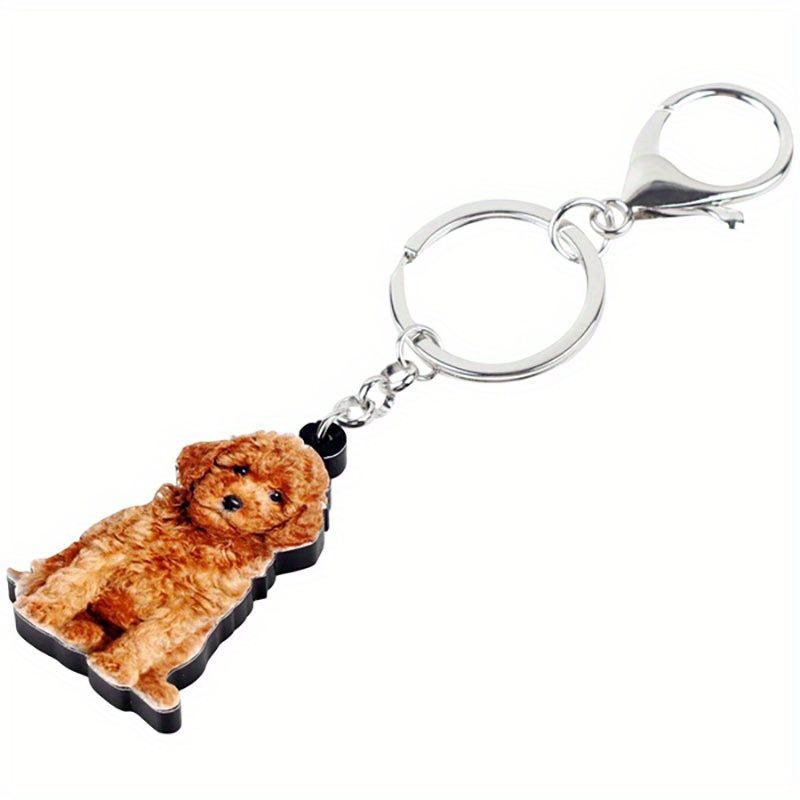 1pc acrylic fluffy brown key chains for men cute animal jewelry ...