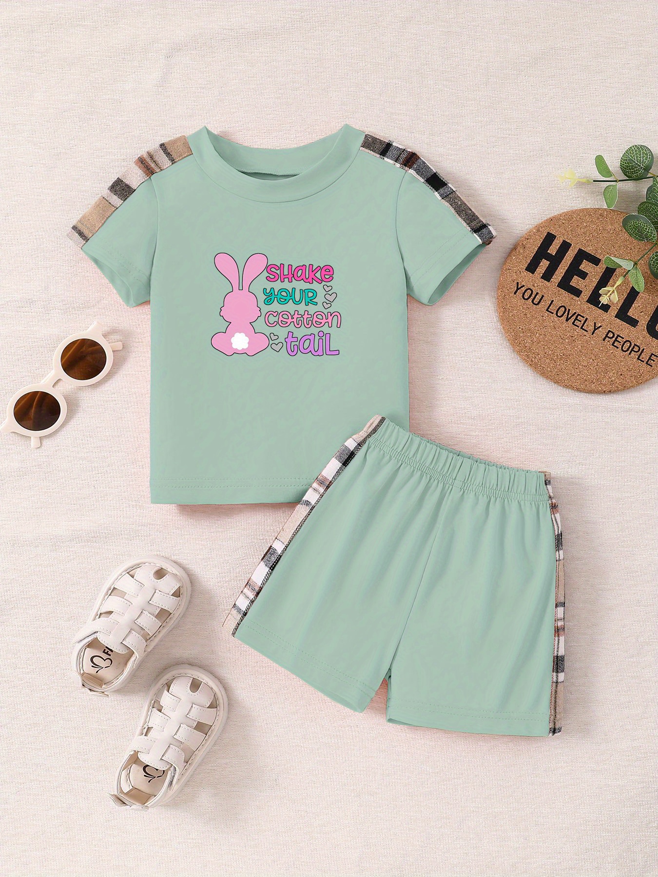 Shake Cotton Tail Cartoon Bunny Graphic Print Baby Girls' - Temu Australia