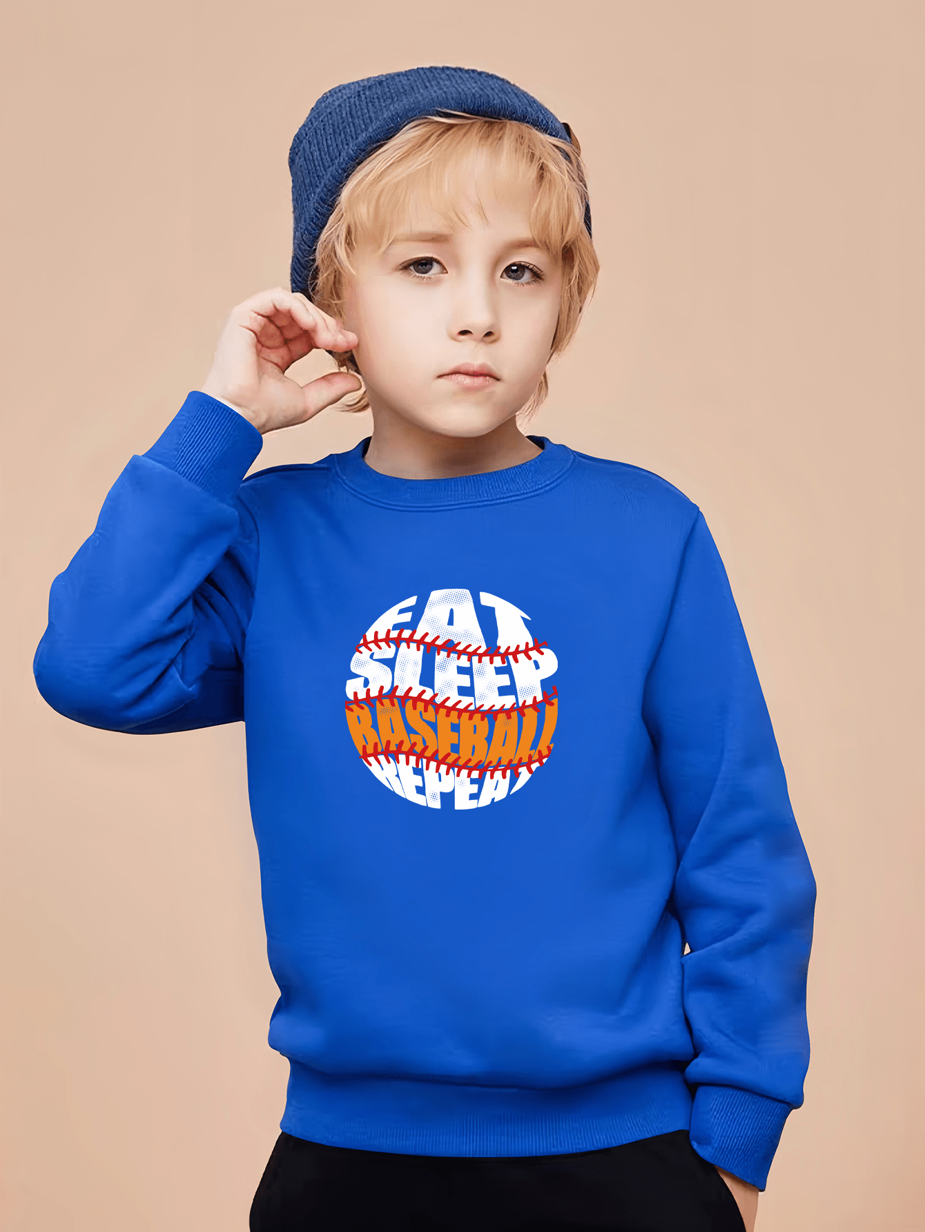 eat baseball repeat letter print boys casual creative - Temu Australia