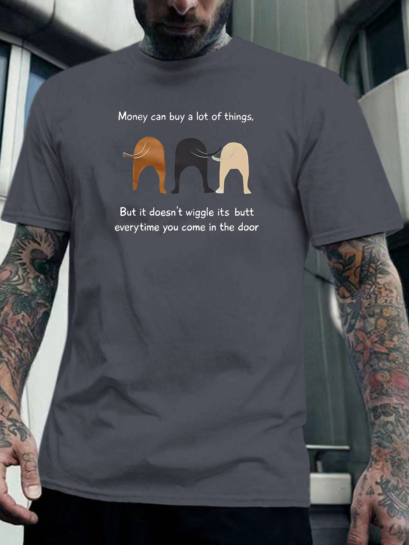 Men's Stylish Tails Pattern T shirt Casual Breathable Crew - Temu Australia