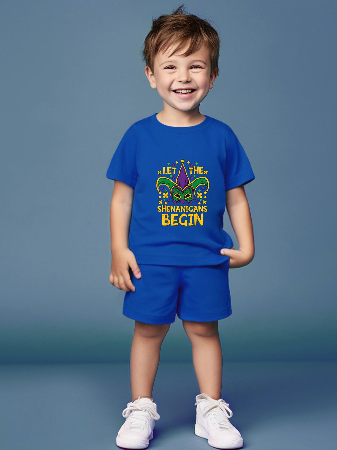 Mardi Gras Boys Clothes Boy's Trendy Letter Hat Print Short - Temu Portugal