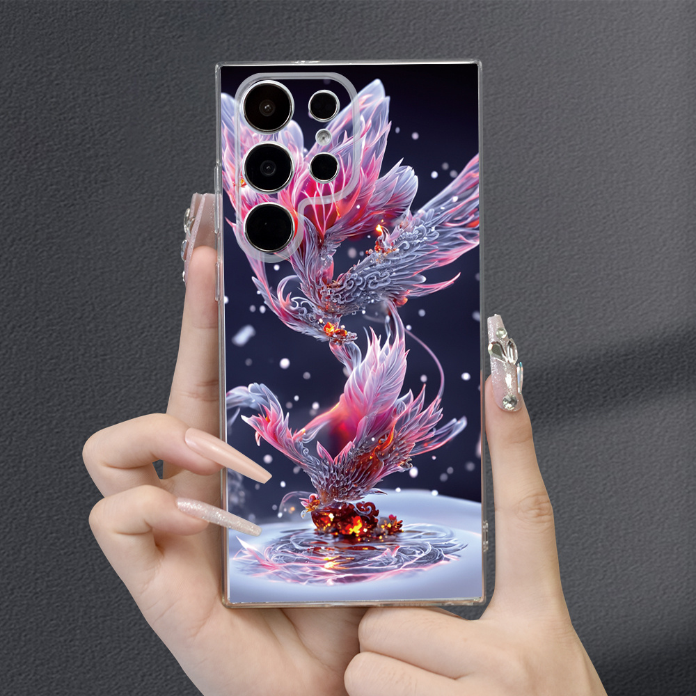 Purple Fantasy Phoenix Pattern Protective Phone Case Non - Temu New Zealand