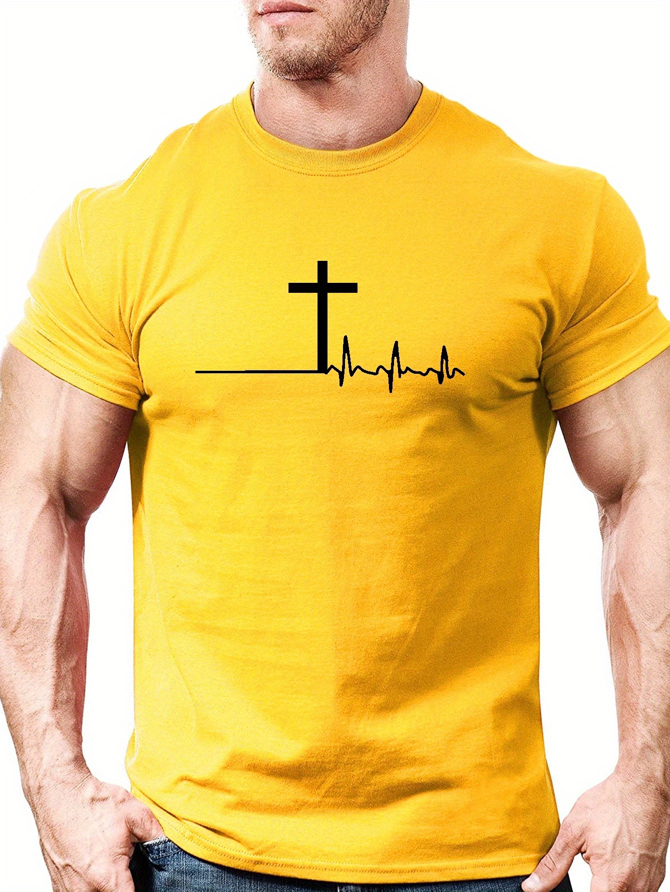 Plus Size Mens Cross Graphic Print T Shirt Casual Comfy Temu New Zealand