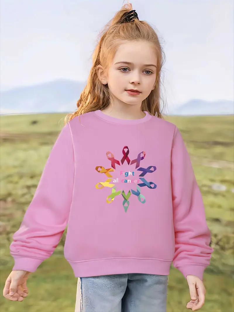 Letters Print Girls Casual Sweatshirts Tops Active Loose Temu Ireland