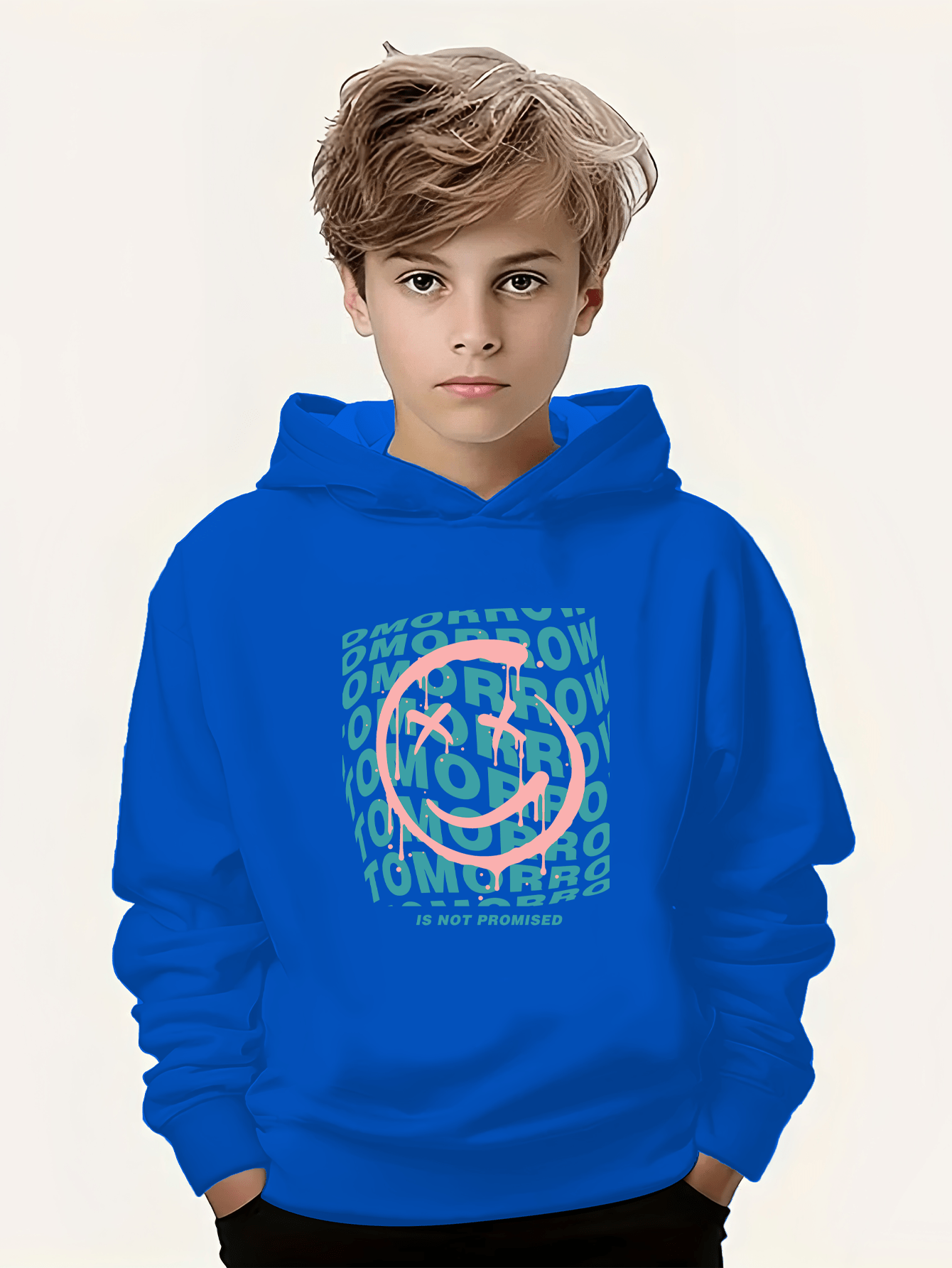 Tomorrow Promised Print Boy's Casual Hoodie Long Sleeve - Temu Ireland