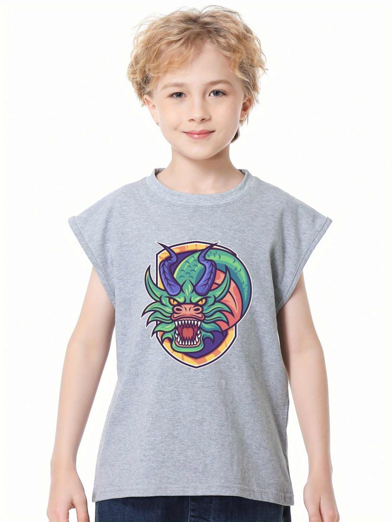 Happy New Year Creative Tank Tops Cool Dragon Head Print - Temu New Zealand