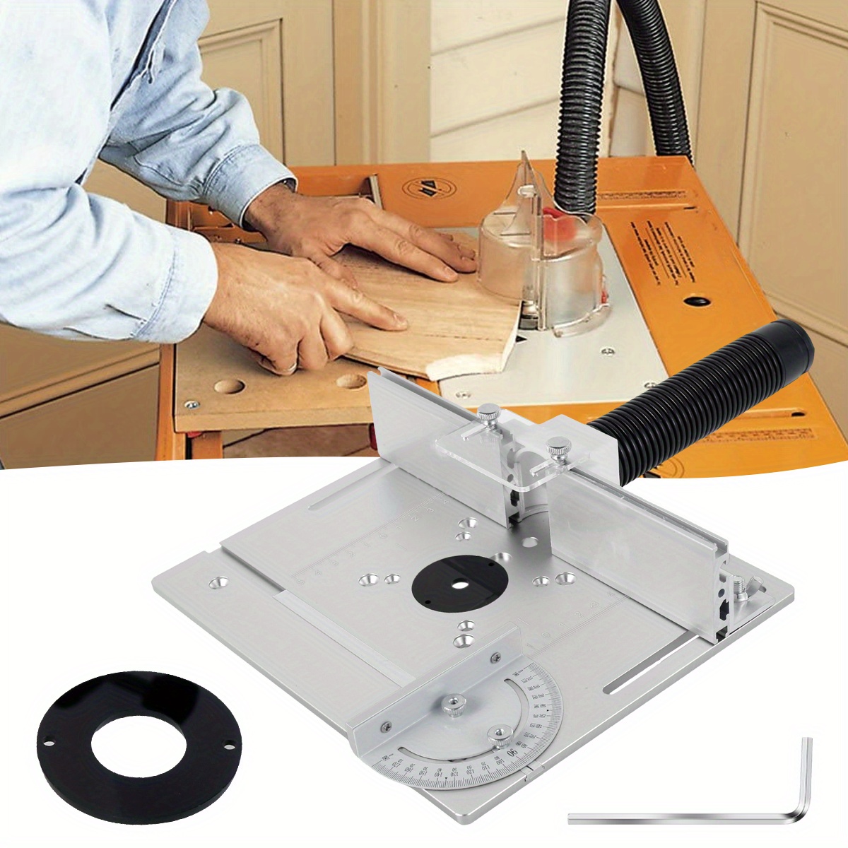 Adjustable router table insert plate store