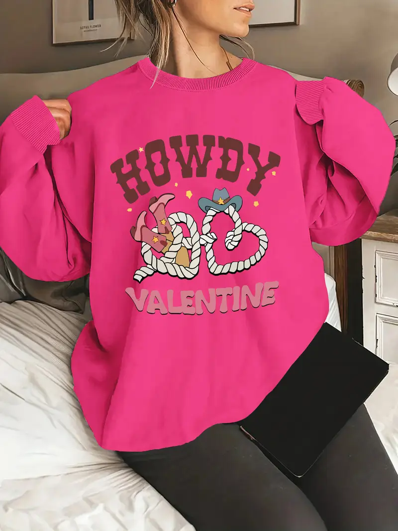 Graphic Print Sweatshirt Plus Size Crew Neck Casual Temu Canada