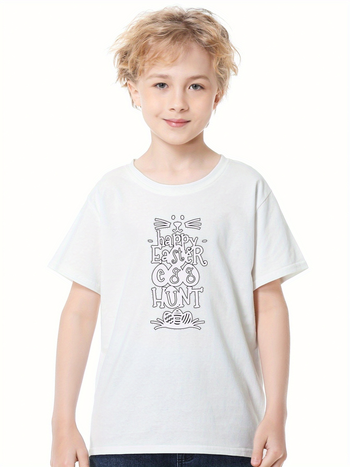 Trendy Creative Easter Letter Pattern T shirt Casual - Temu Ireland
