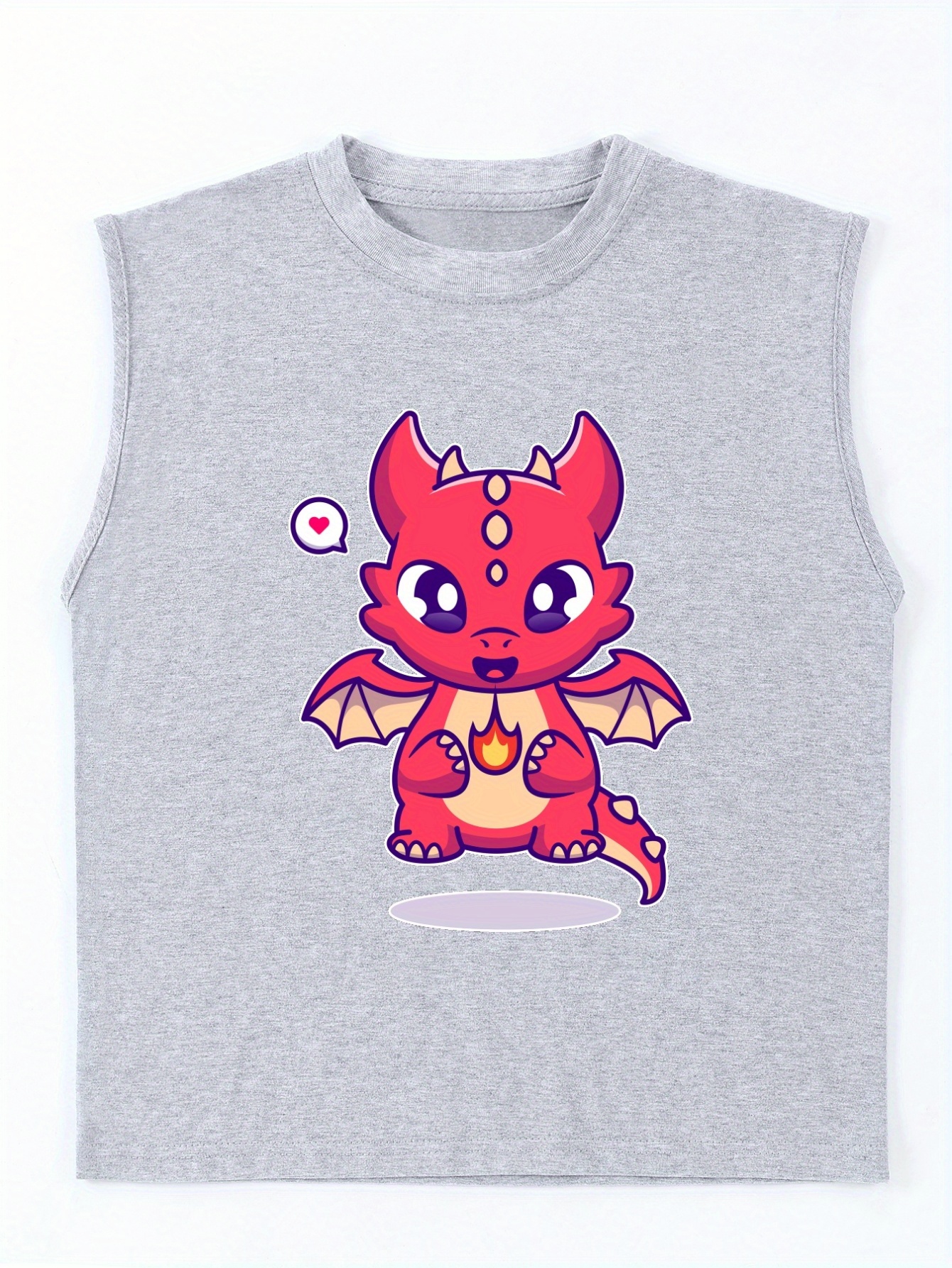 Red Cartoon Dragon Print Boy's Sleeveless Tank Tops Comfy - Temu Australia