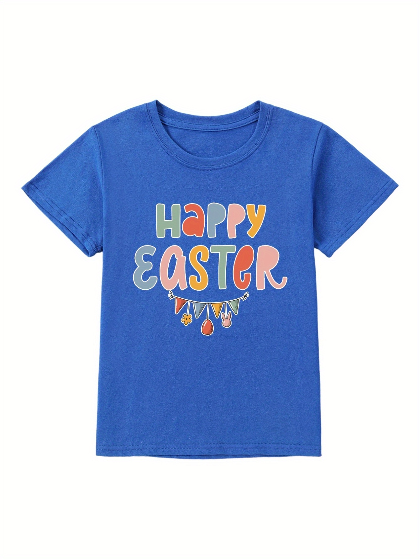 Crew Neck Short Sleeve T shirt Girls Comfy Easter Printed - Temu Australia