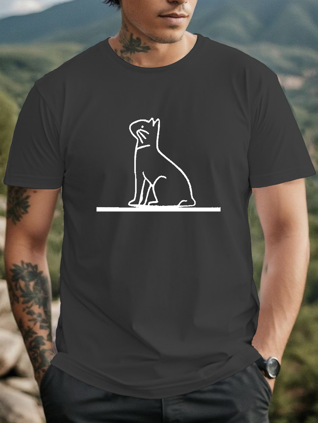 Plus Size T shirt Males Anime Cat Graphic Print Short Sleeve - Temu ...