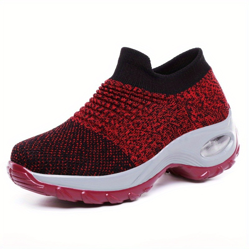 Women's Platform Sock Shoes Air Cushion Slip Low Top Shoes - Temu