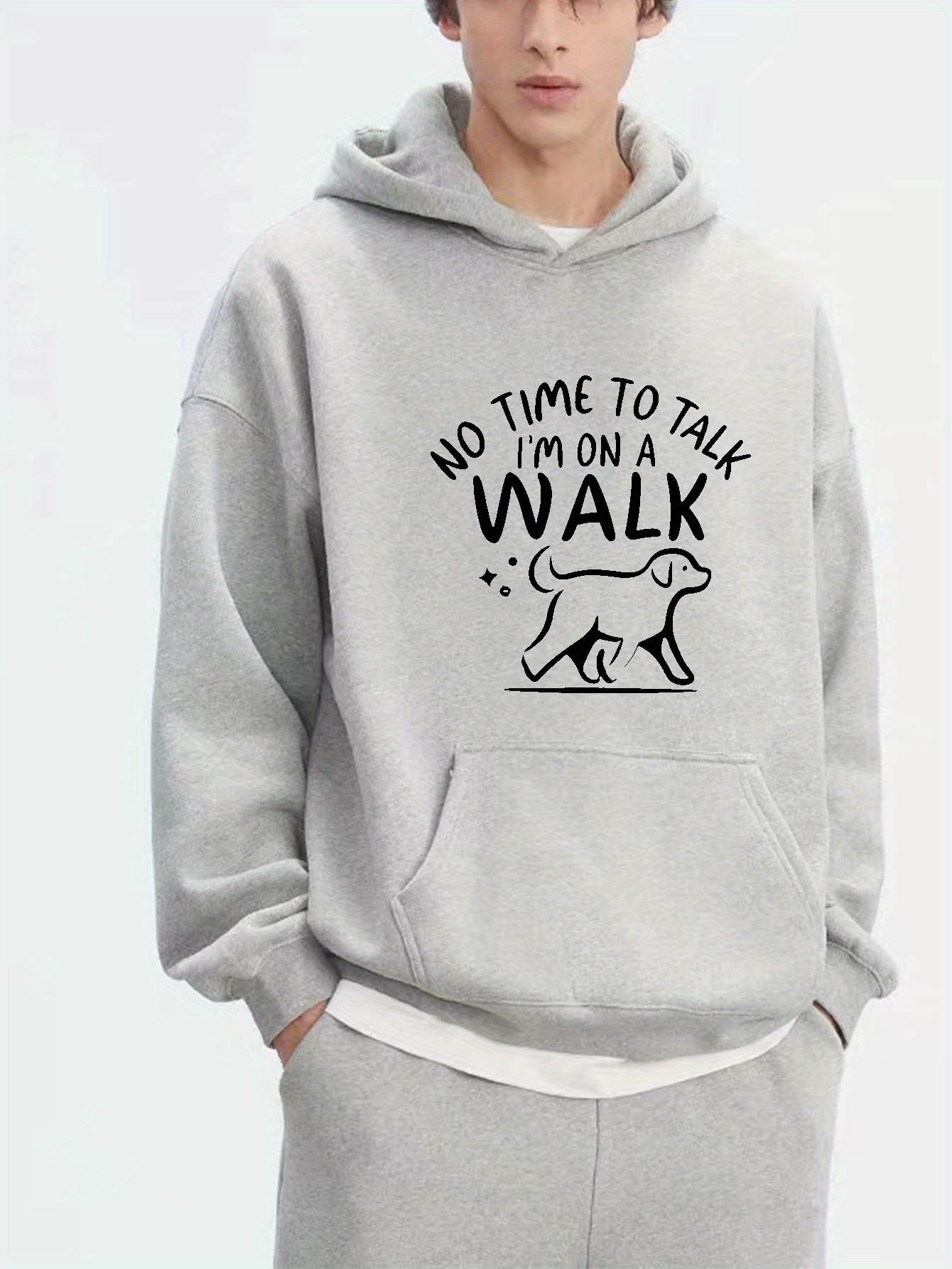 No Time Talk A Walk Anime Dog Graphic Print Sweatshirt - Temu Australia