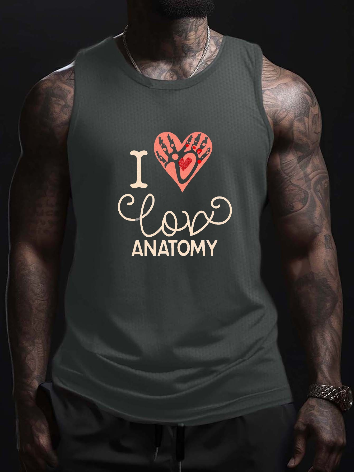 Love Anatomy Letter Print Men's Trendy Sleeveless Tank Tops - Temu ...
