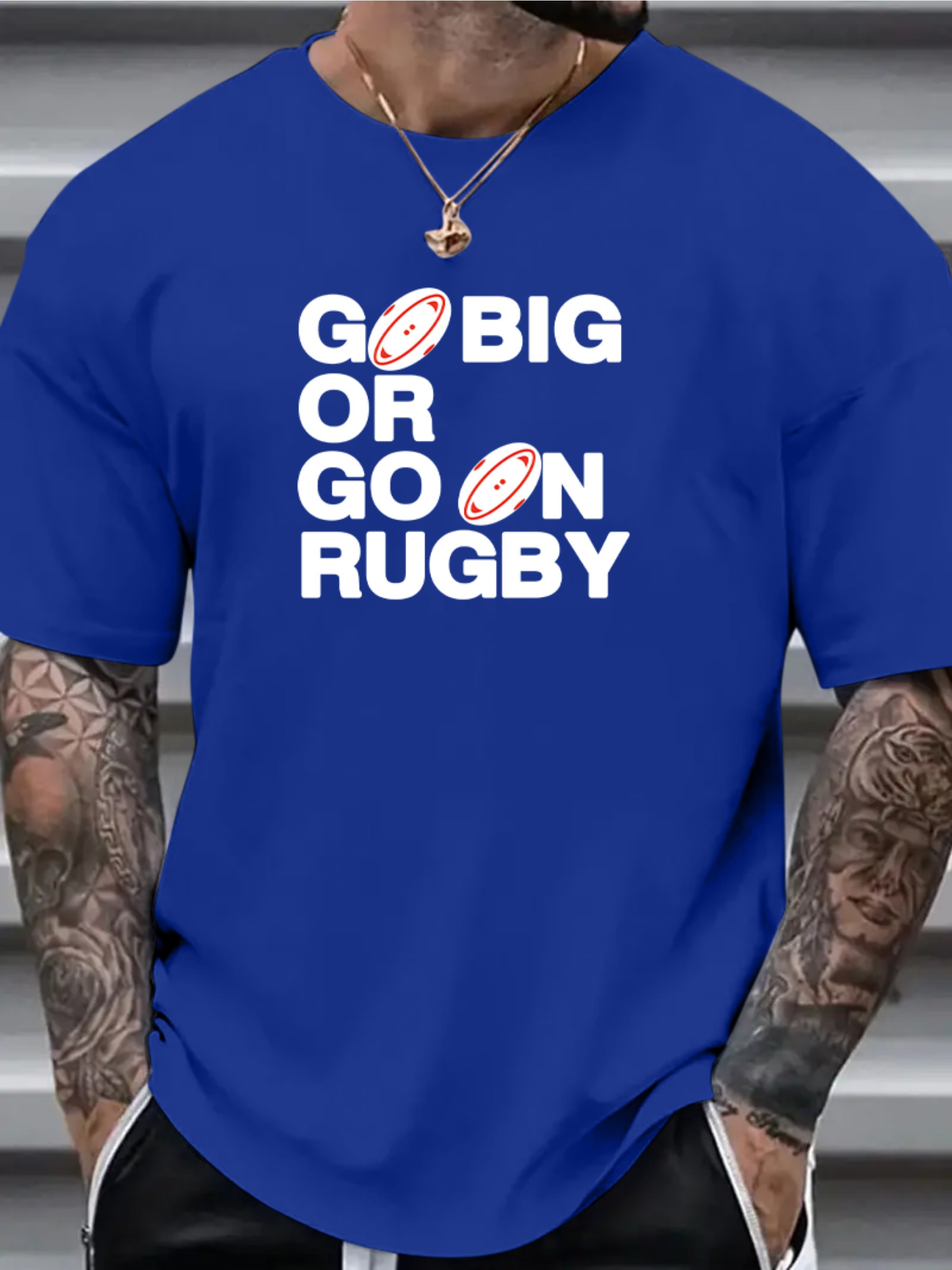 Plus Size Rugby Print Men's Short Sleeve T shirts Comfy - Temu Canada