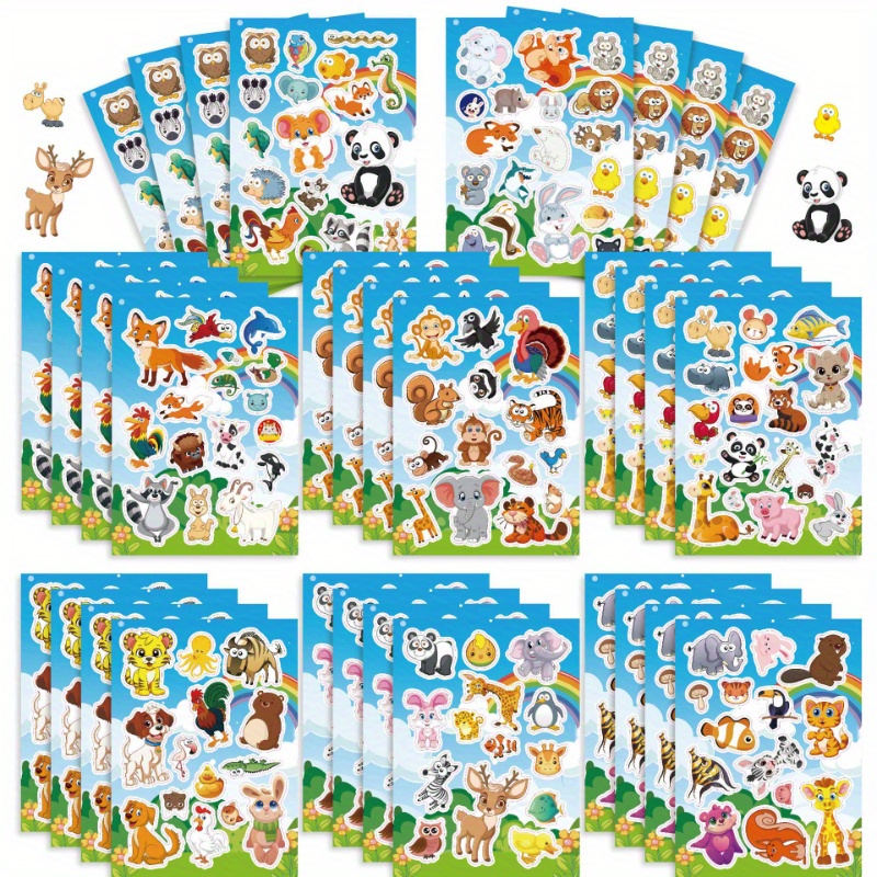 Cartoon Animal Stickers Complete Panda Dog Puzzle - Temu Australia