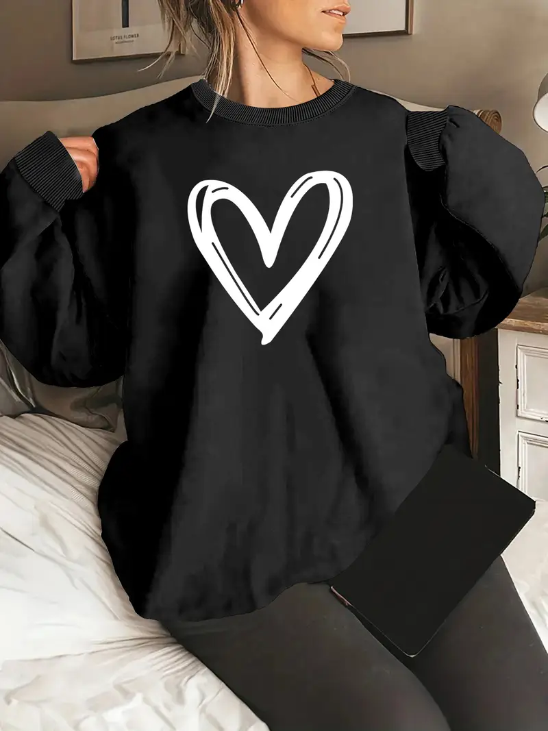 Graphic Print Sweatshirt Plus Size Crew Neck Casual Temu Philippines