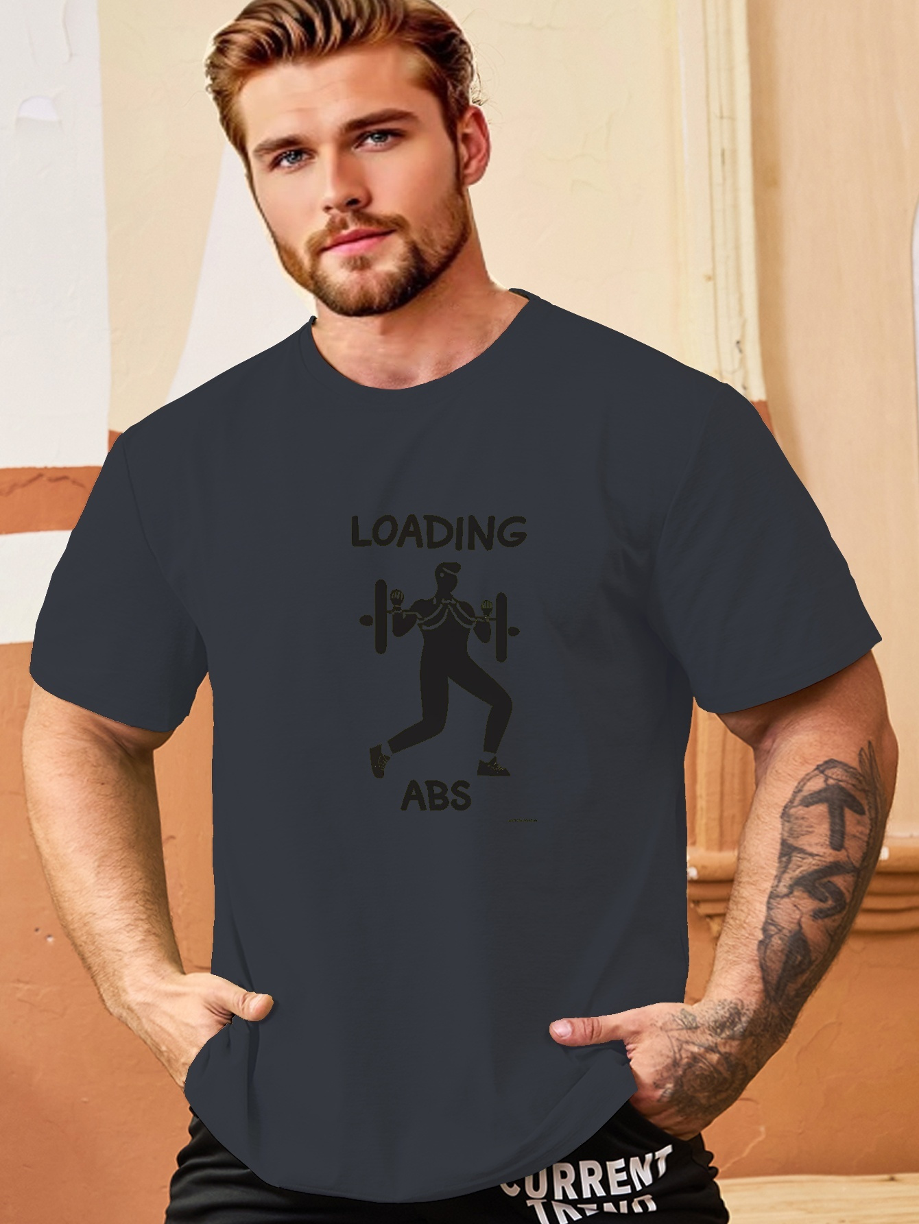 men's quick dry mesh breathable t shirt "loading abs" - Temu Canada
