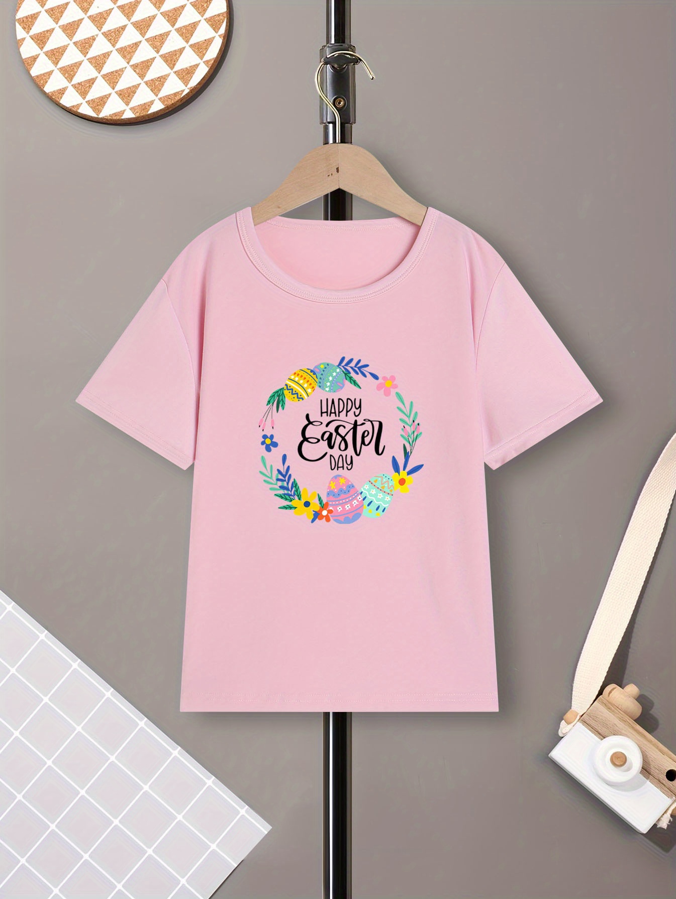 Eggs Print Crew Neck T shirt Girls Short Sleeve Tee Summer - Temu New ...