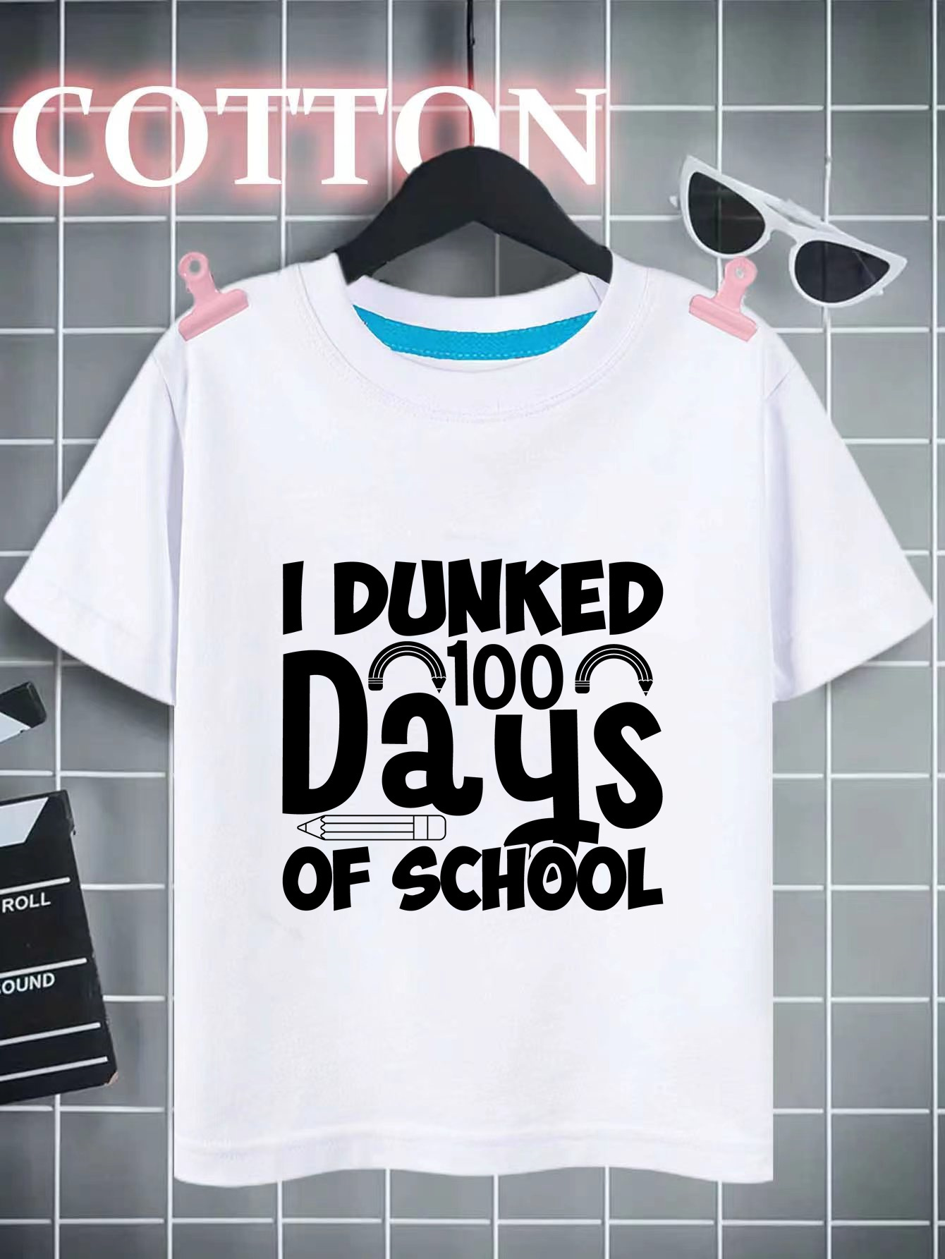 100 Days School Letter Print T shirt Tees Stylish I Dunked - Temu Philippines