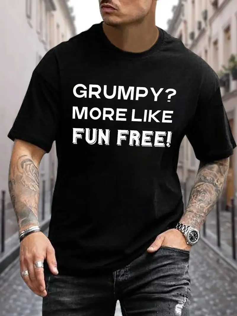 Plus Size Like Fun Free Print Mens Short Sleeve T Temu Australia