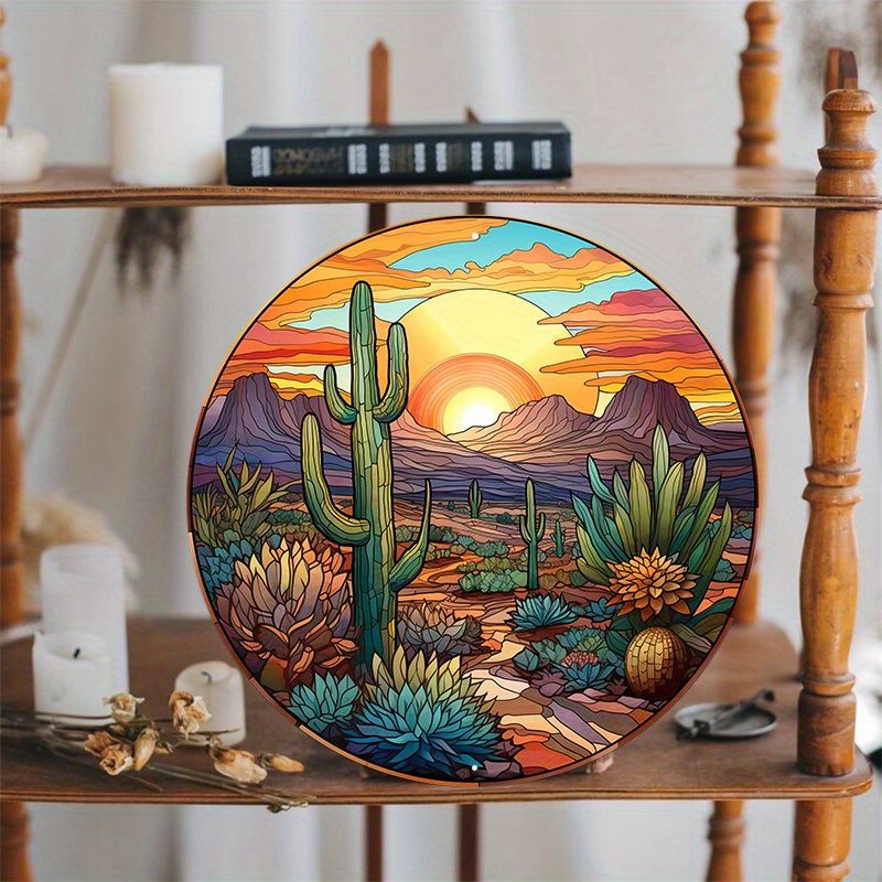 desert fall cactus wreath aluminum sign uv scratch - Temu Australia