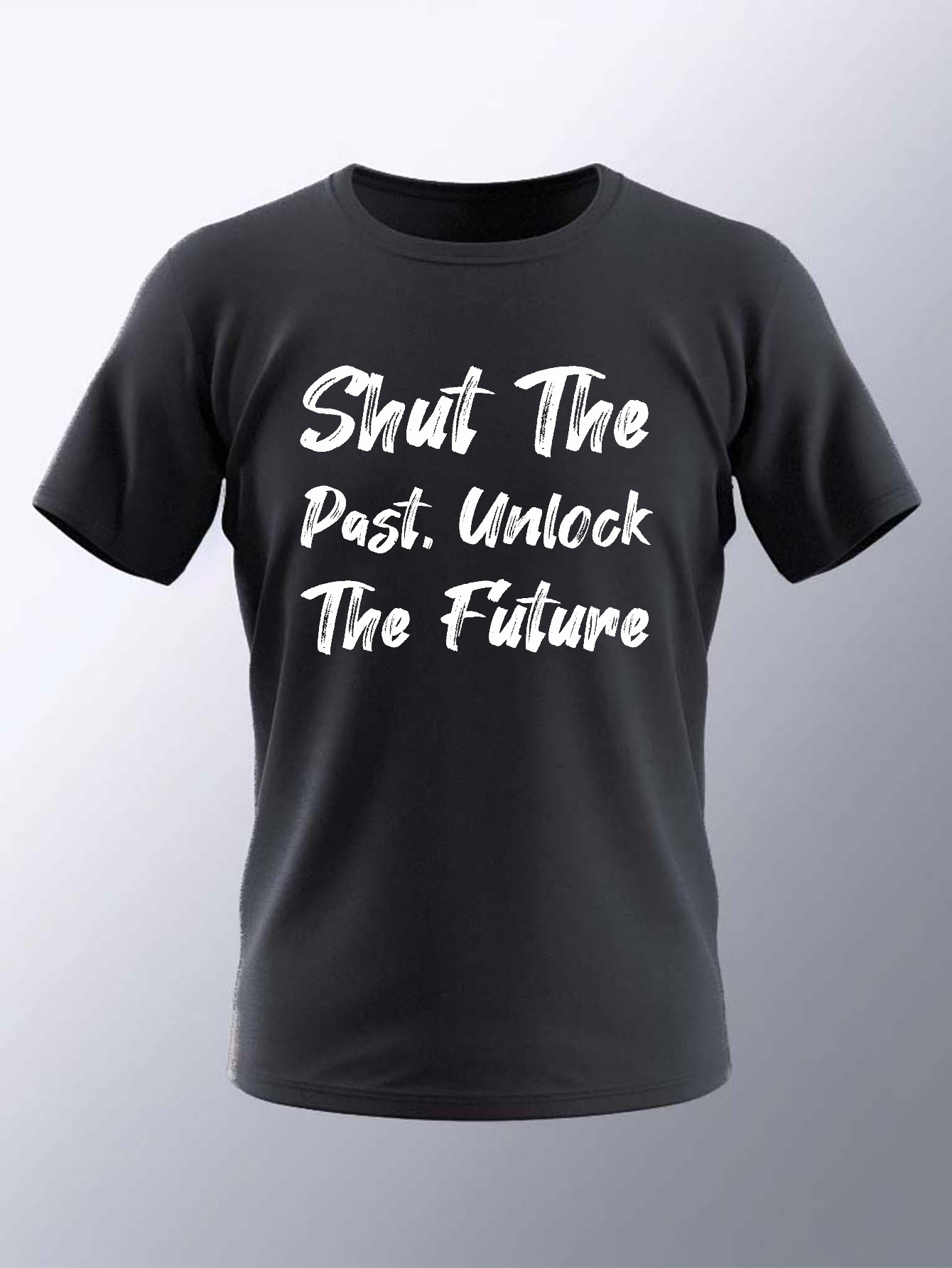 Shut Past Unlock Future Print T Shirt Tees Men Casual Short - Temu ...