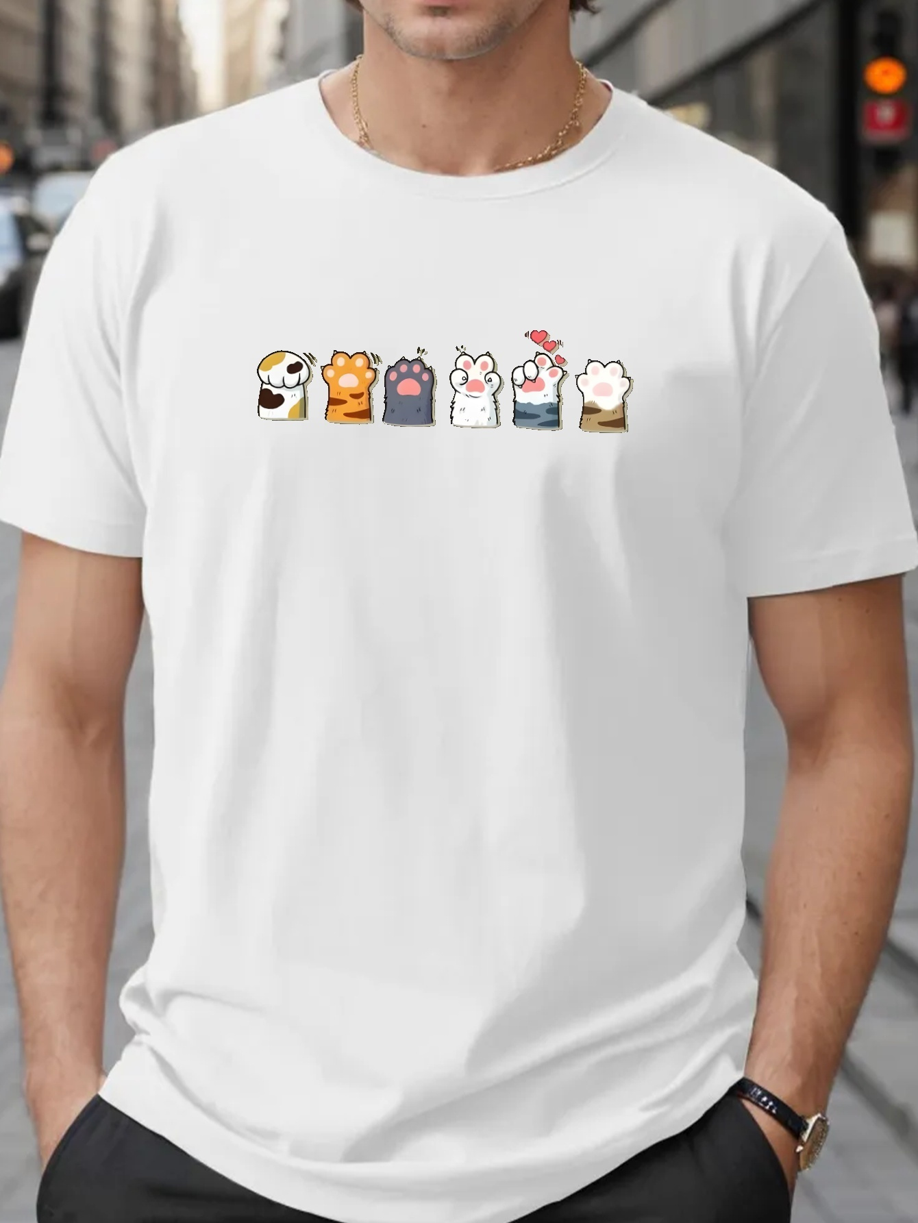 Plus Size T shirt Males Anime Paw Graphic Print Short Sleeve - Temu Canada