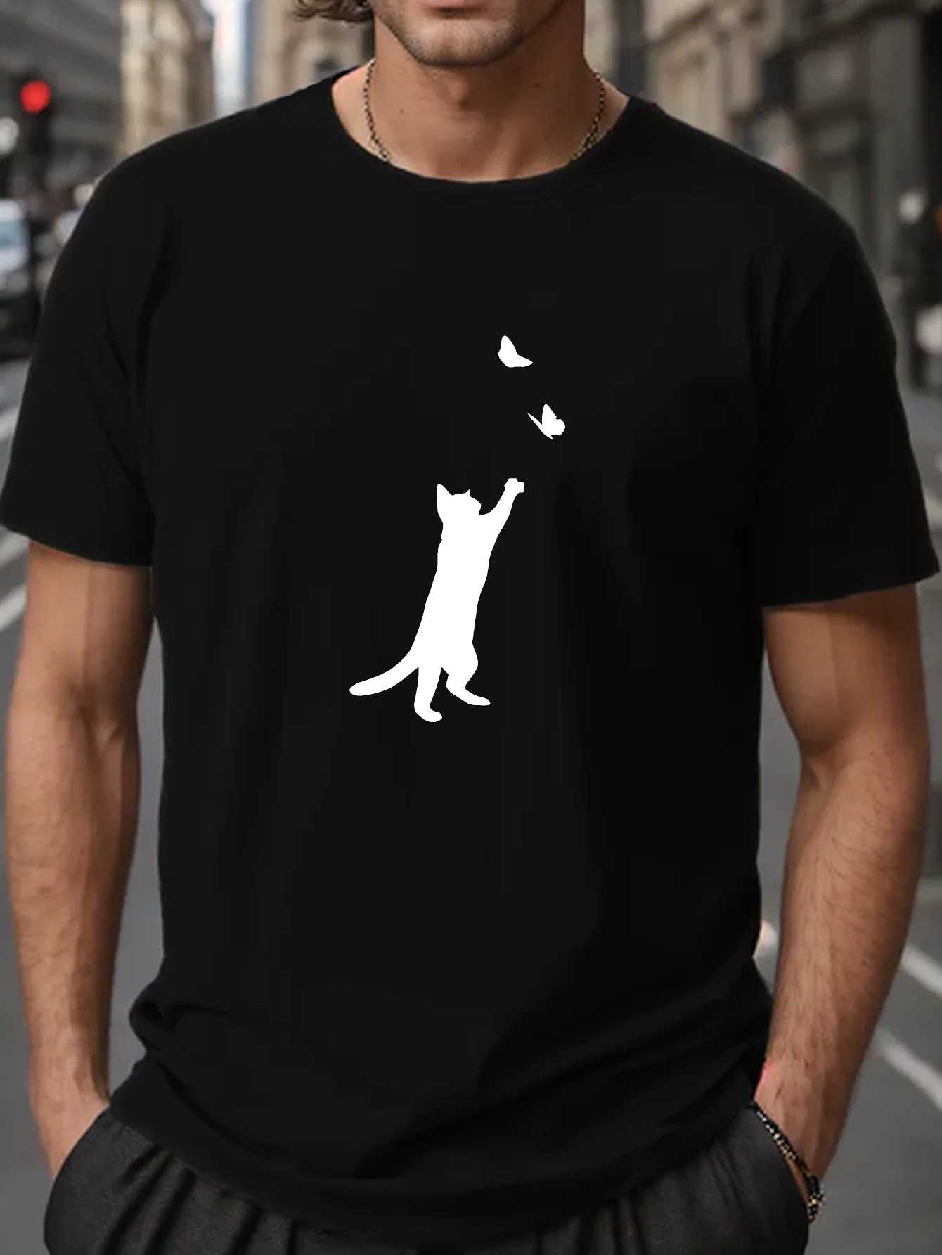 Plus Size T shirt Males Anime Cat Graphic Print Short Sleeve - Temu Ireland