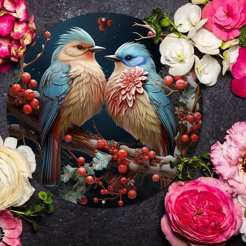 Round Aluminum Sign Metal Sign Two Birds Logo - Temu Australia