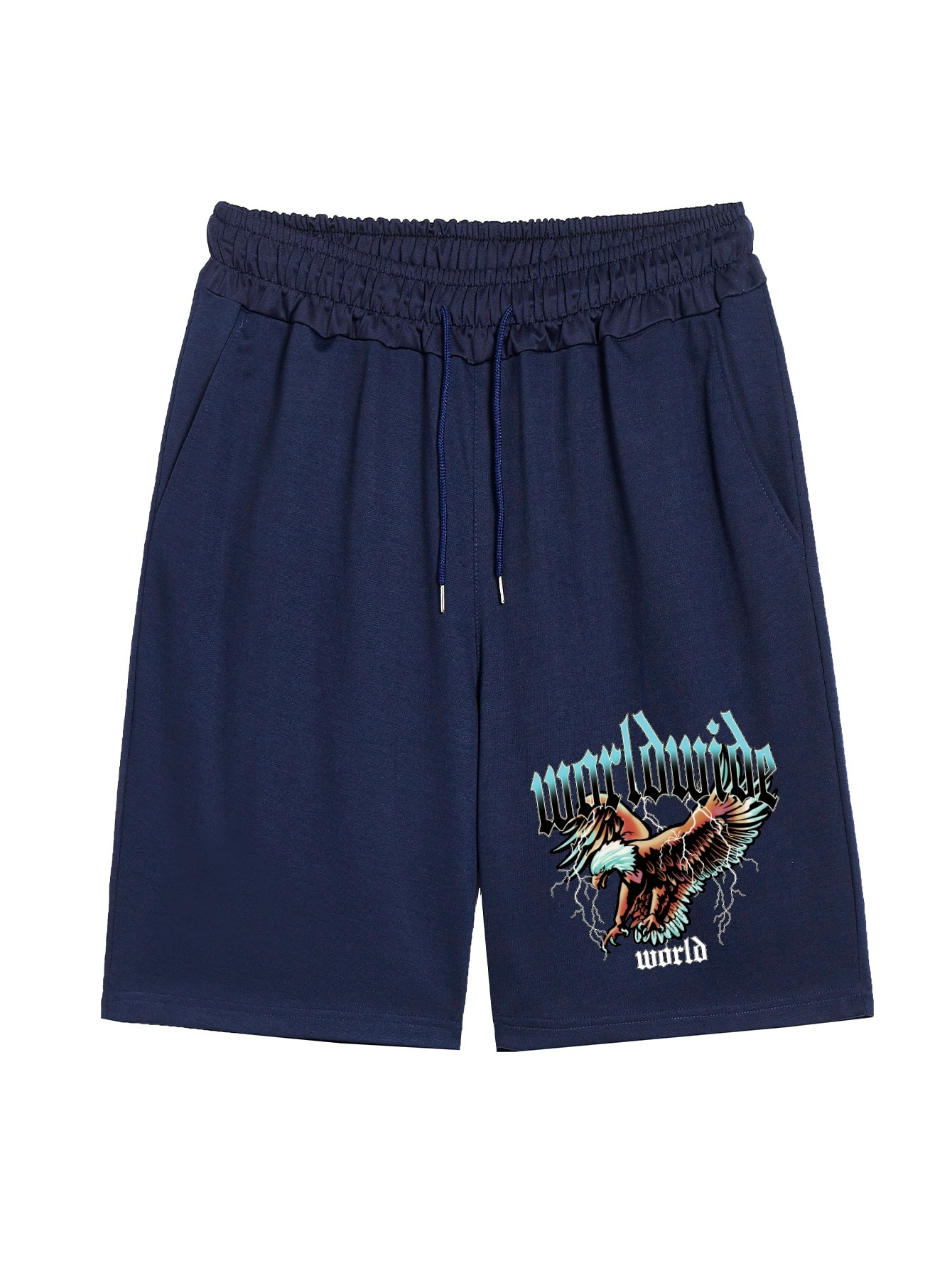 Men's Trendy Eagle Pattern Shorts Pockets Casual Breathable - Temu Canada