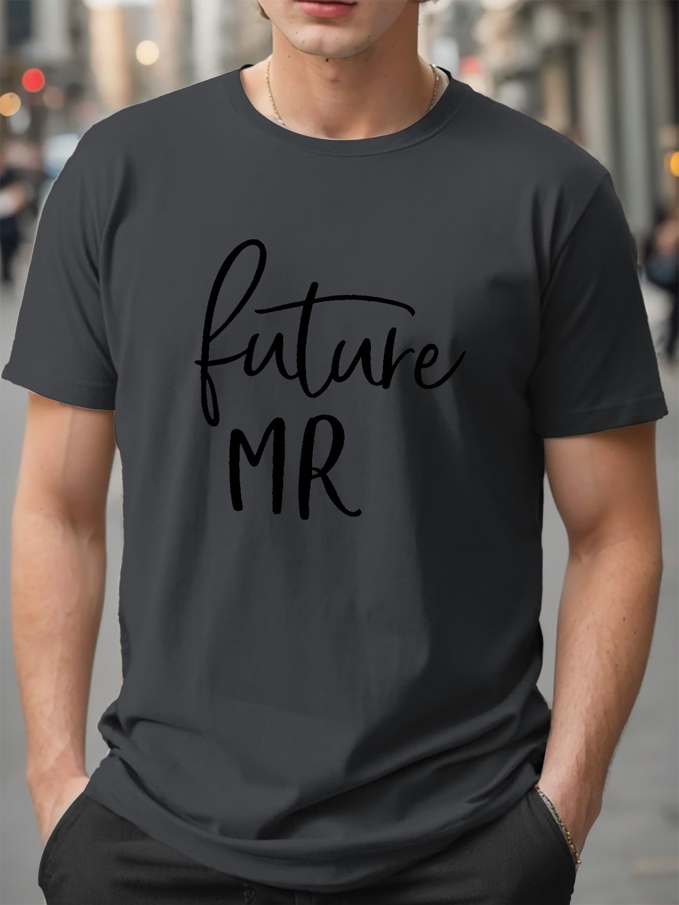 Plus Size Men's "future" Graphic Print T shirt Outdoor - Temu Canada