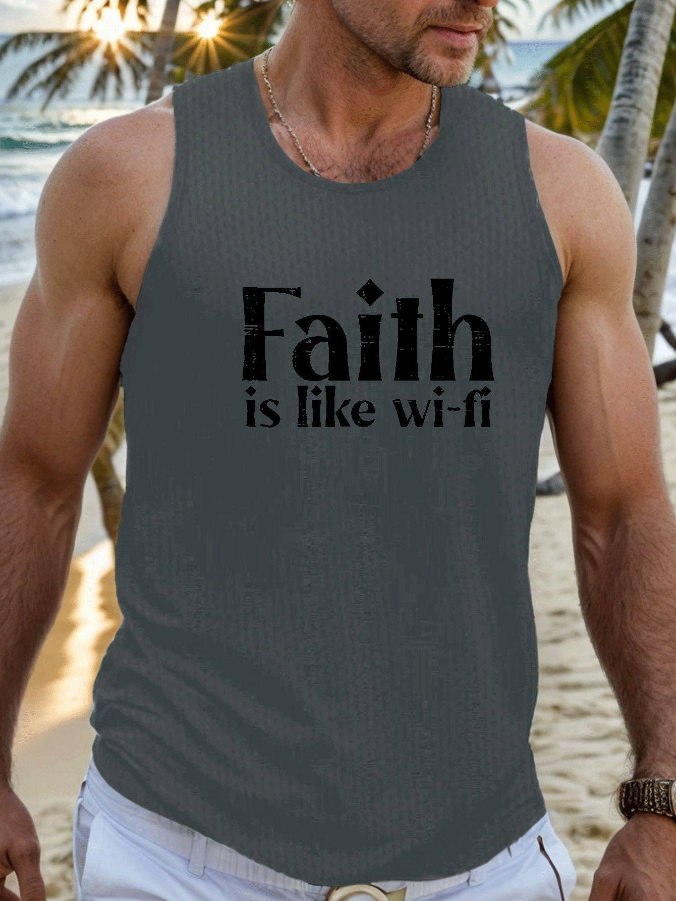 Plus Size Faith Like Print Men's A shirt Breathable Comfy - Temu South ...