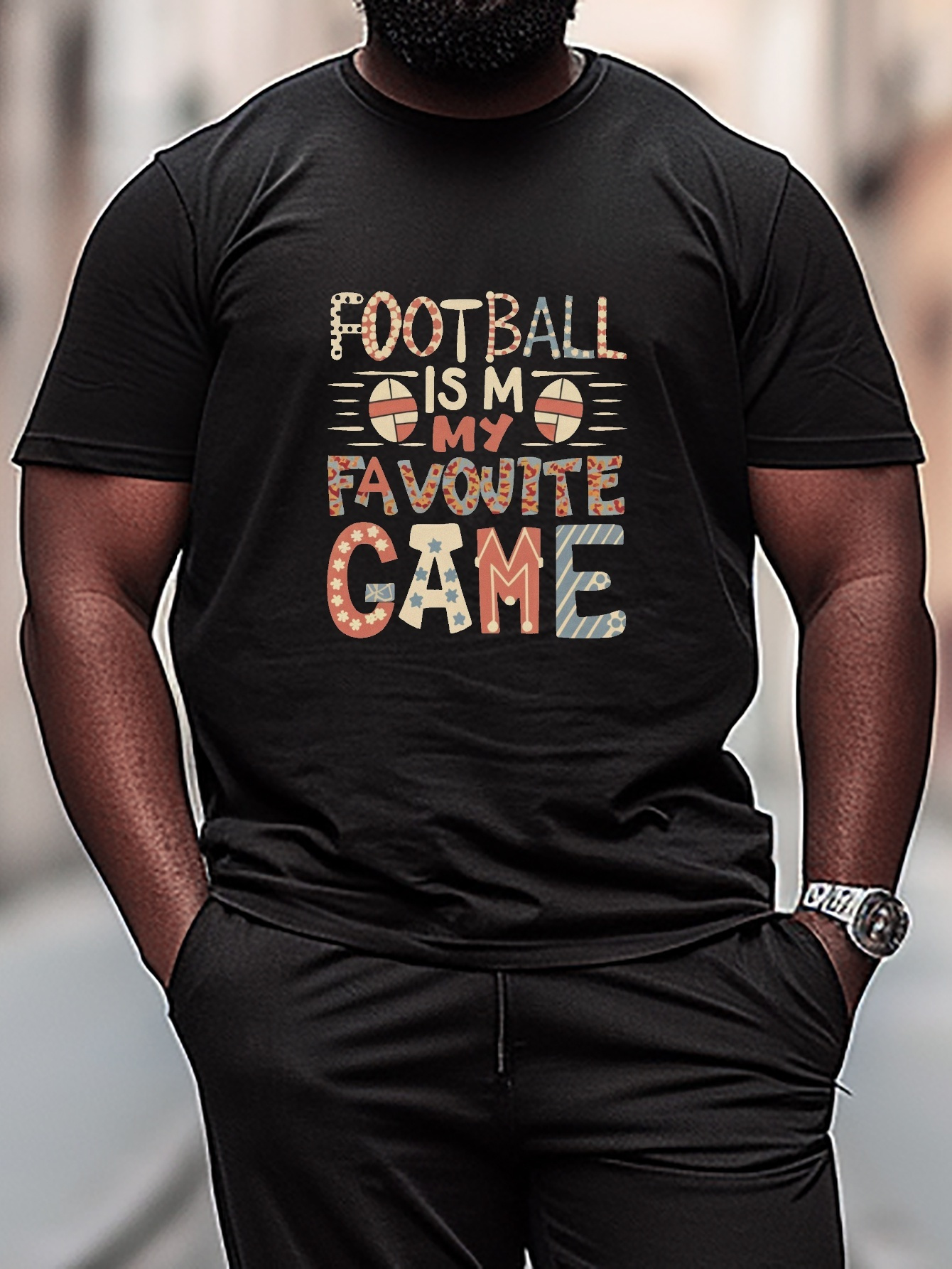 "football Favorite Game" Print T shirt Men Trendy Short - Temu Australia