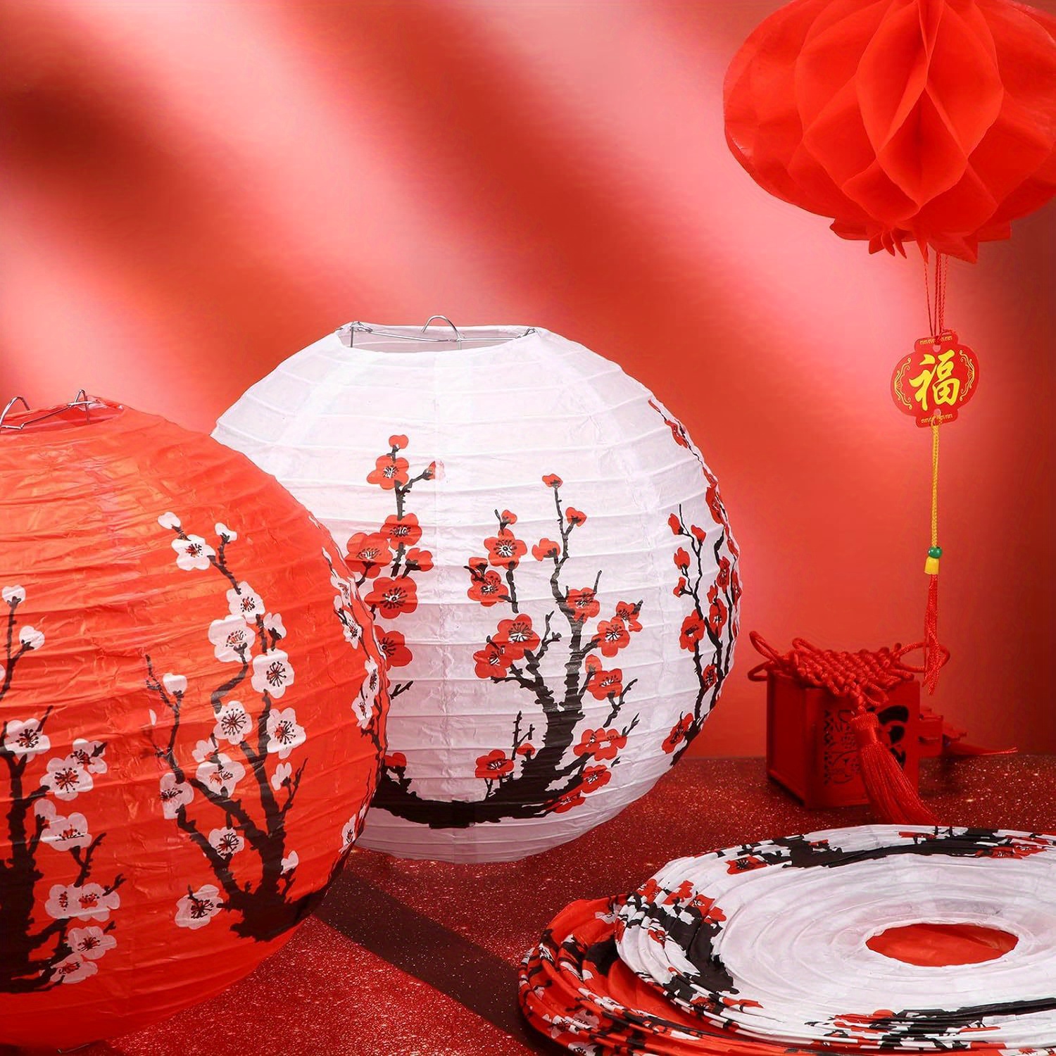 Red paper lanterns cheap store