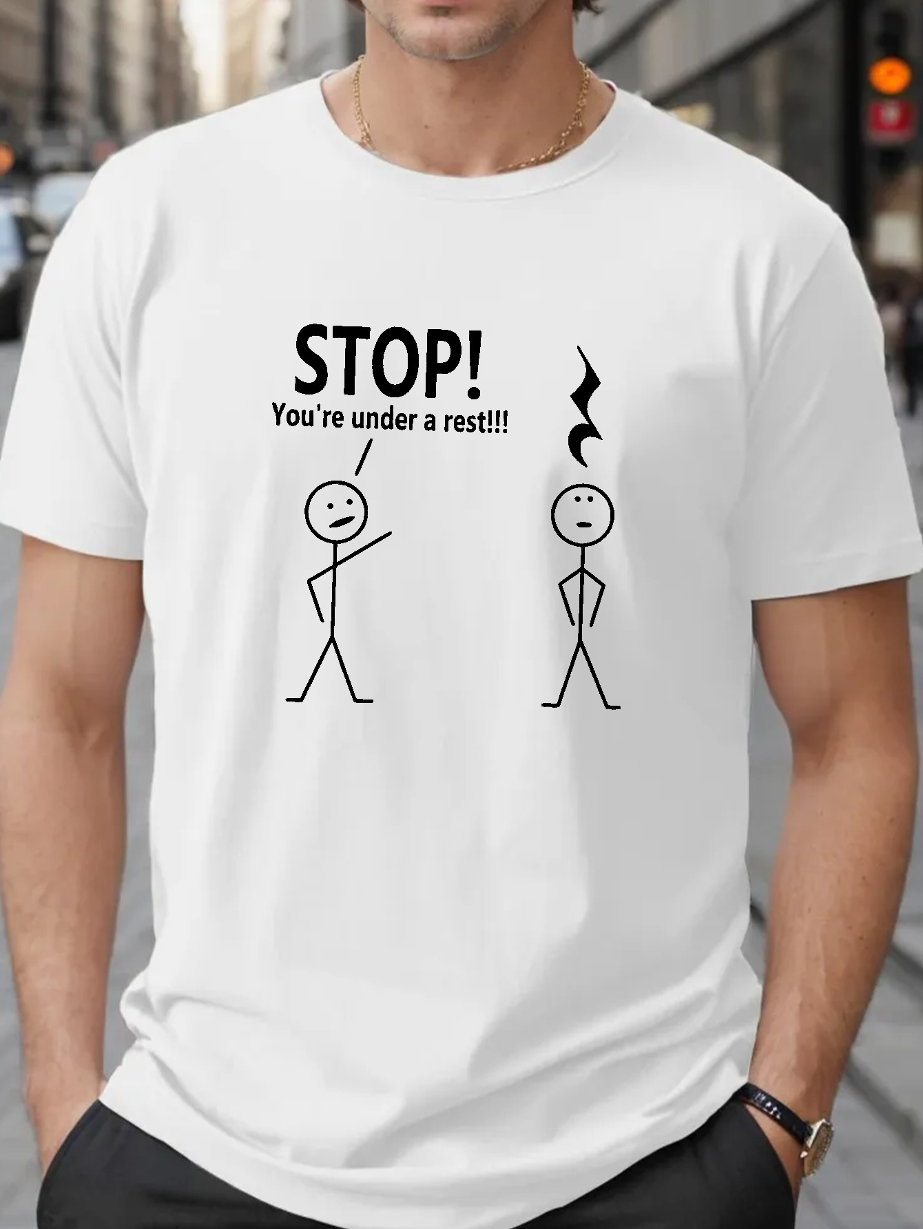 Plus Size Funny Stick Figure Print Men's Trendy Comfy T - Temu Australia