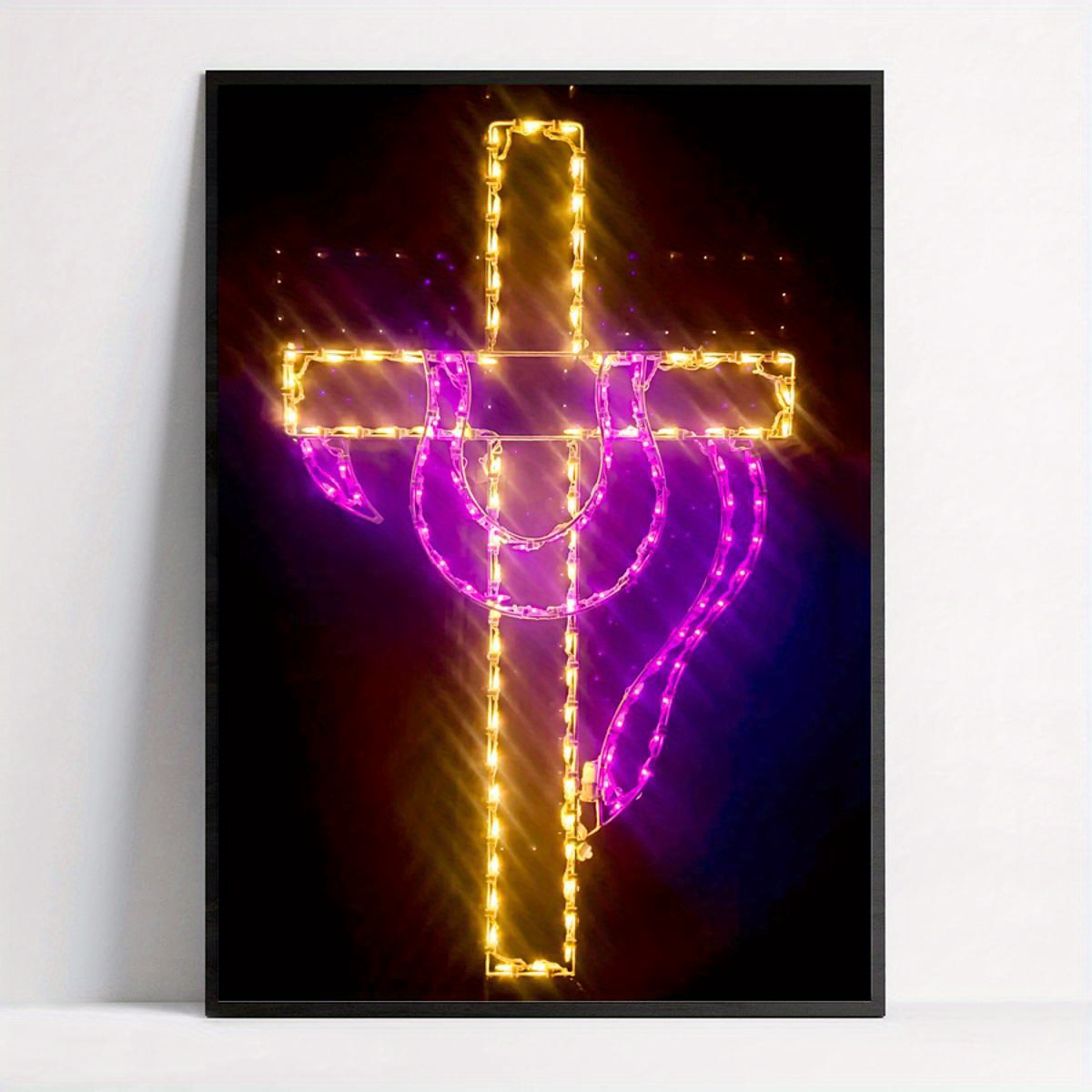 Unframed Canvas Poster Religious Art Neon Corss Ideal Gift - Temu