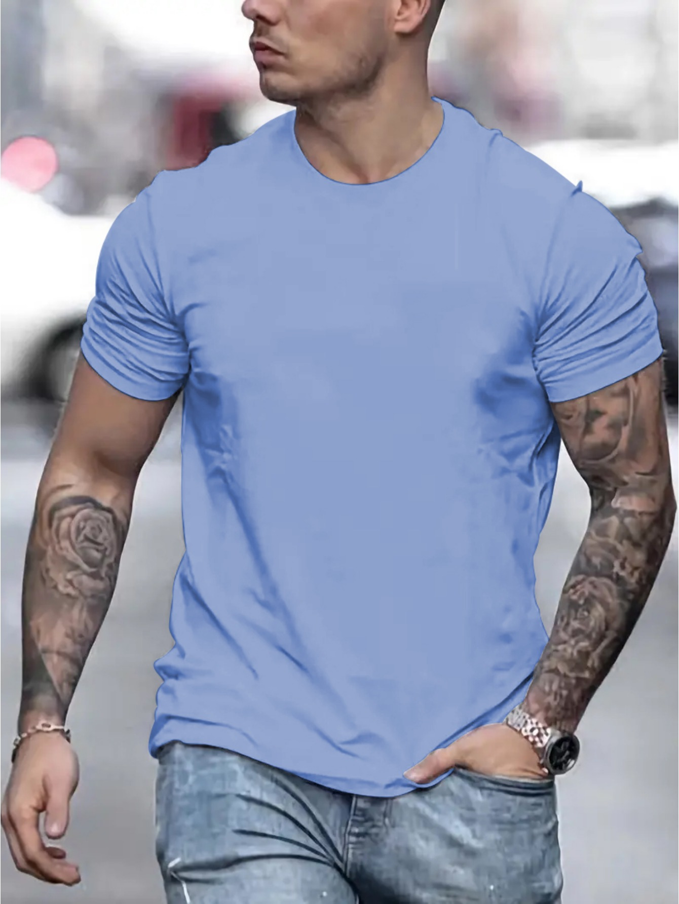 Crew Neck Men's Fashionable Summer Short Sleeve Sports T - Temu Australia