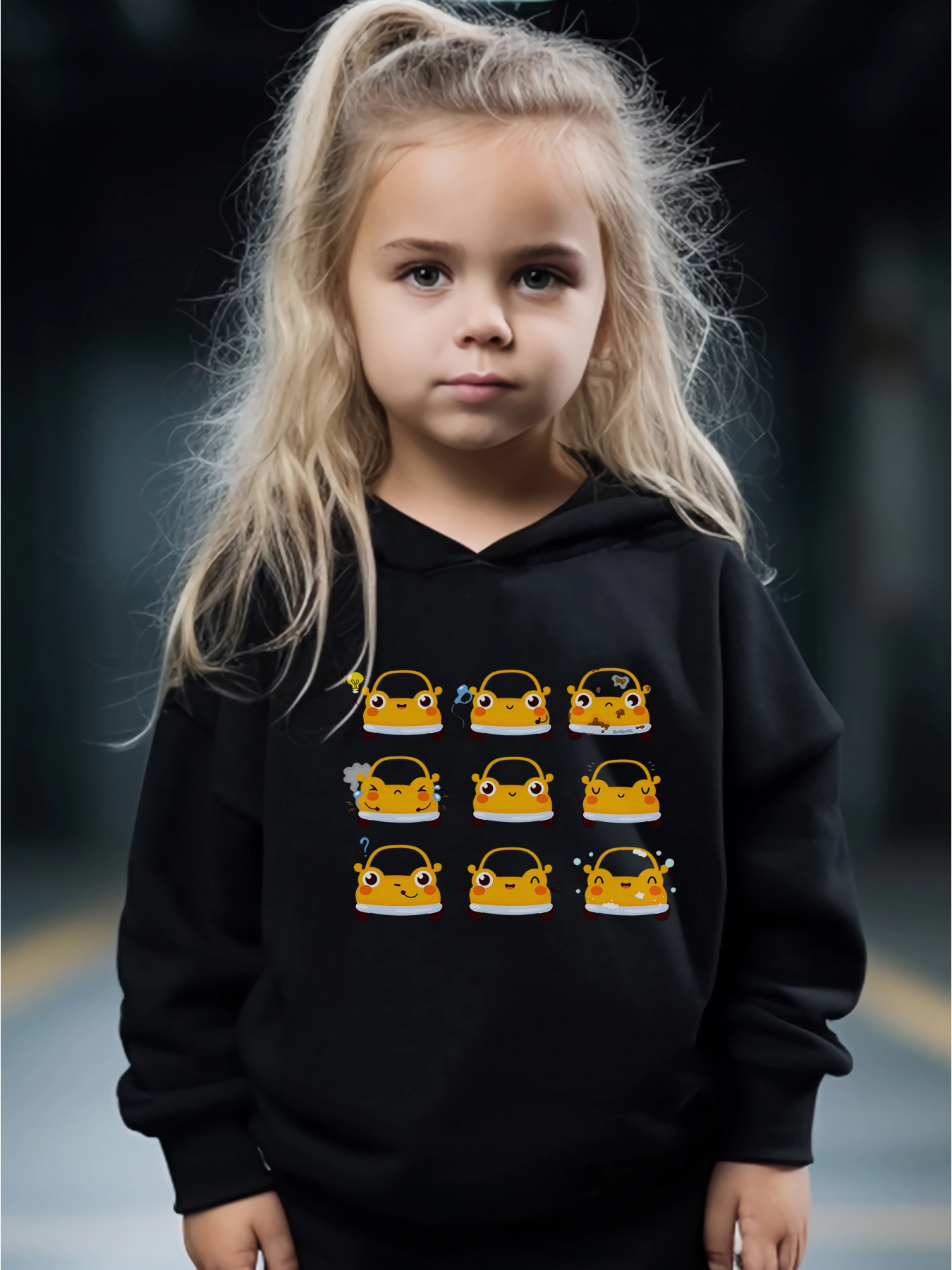 Cute Cartoon Car Print Girls Comfy Outfits Hoodies + Pants - Temu New ...